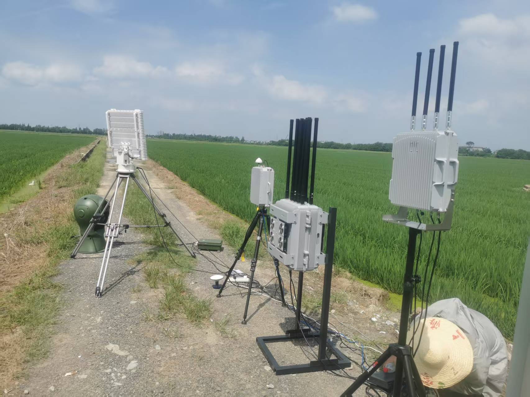 Large drone defense system integrated with radar, optic-electric camera ...